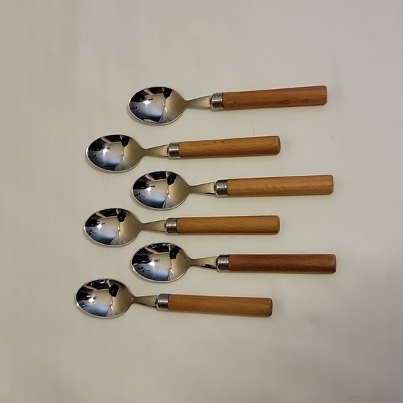 Source Unknown | Dining | Set Of Six Wood Handle Made In Italy ...